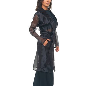 Classic Organza Trench Coat. Fashion Design Clothes. Belted Organza ...