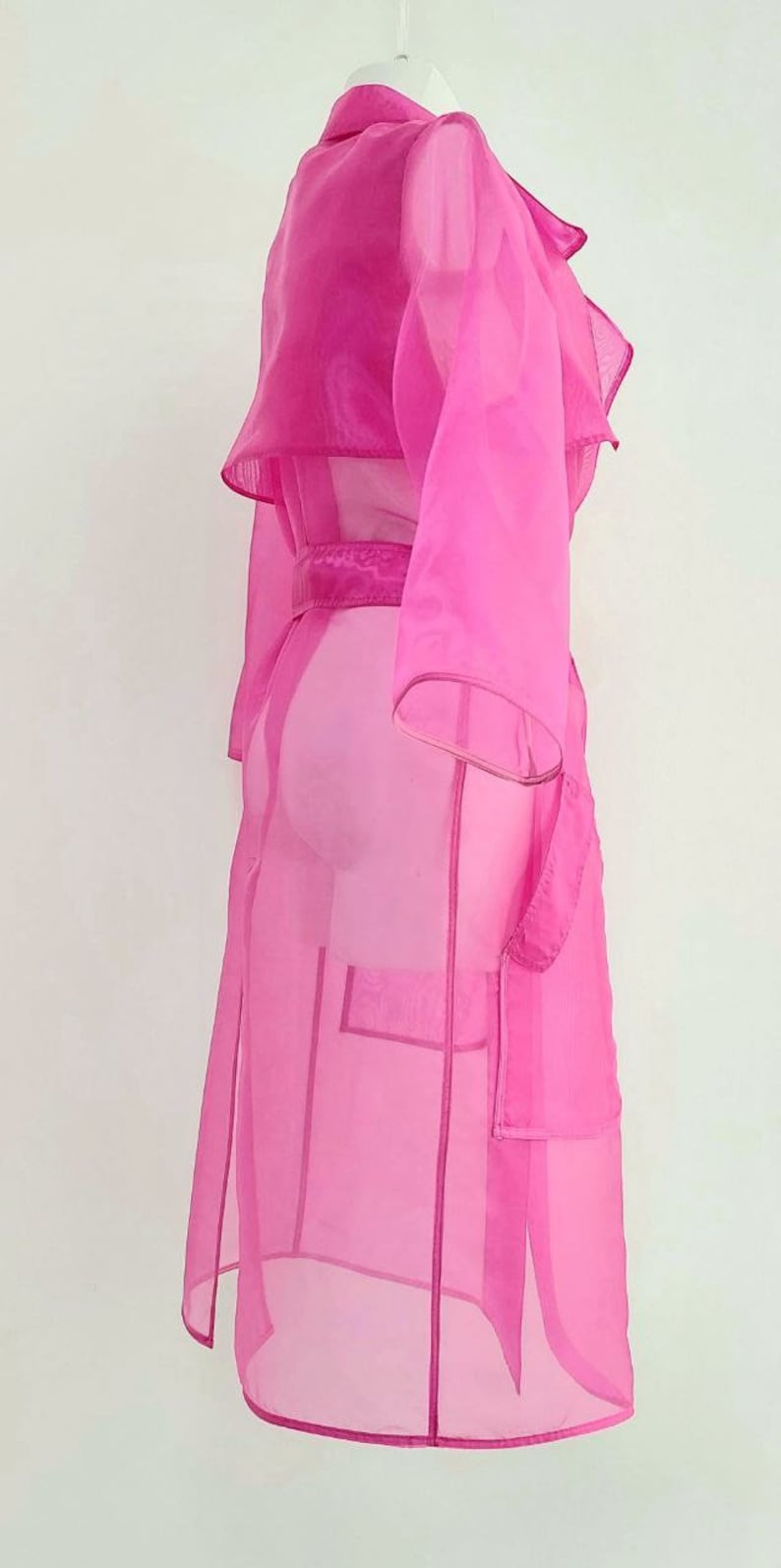 Classic Organza Trench Coat. Fashion Design Clothes. Belted Organza ...