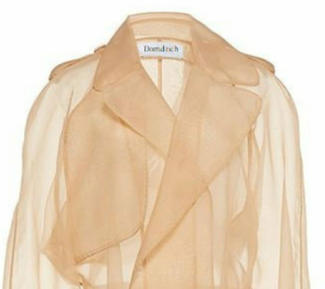 Classic Chiffon Trench Coat. Wedding Clothing. Double- Breasted Chiffon ...