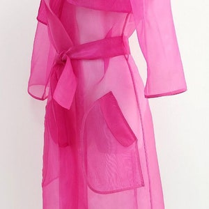 Classic Organza Trench Coat. Fashion Design Clothes. Belted Organza ...