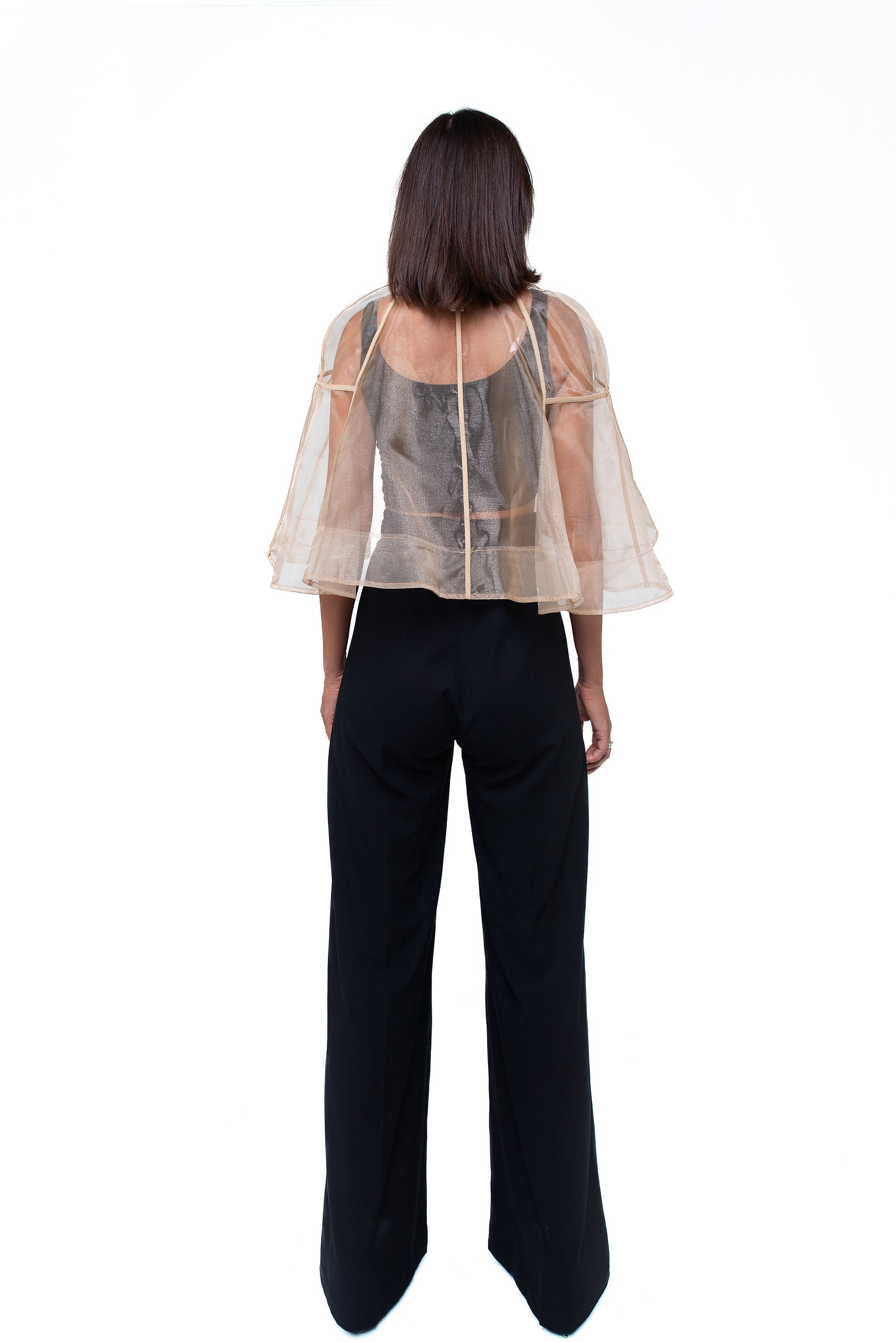 Italian Organza Transparent Cape With Trim. Timeless Gorgeous Wedding ...