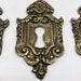 Three Vintage Brass Escutcheons, French Vintage Escutcheons, Antique ...
