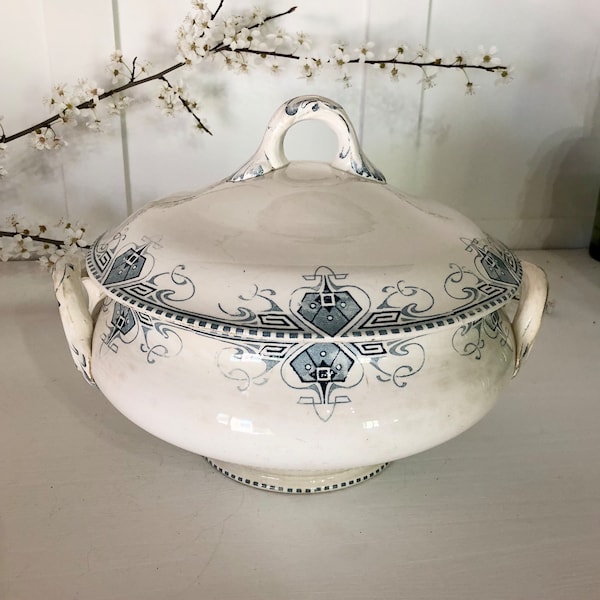French Vintage Blue Bowl - Etsy