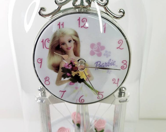 Barbie Anniversary Porcelain Dome Clock Pink Silver - Etsy