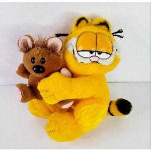 Garfield Cat Plush Holding Teddy Bear 7 Stuffed Animal - Etsy