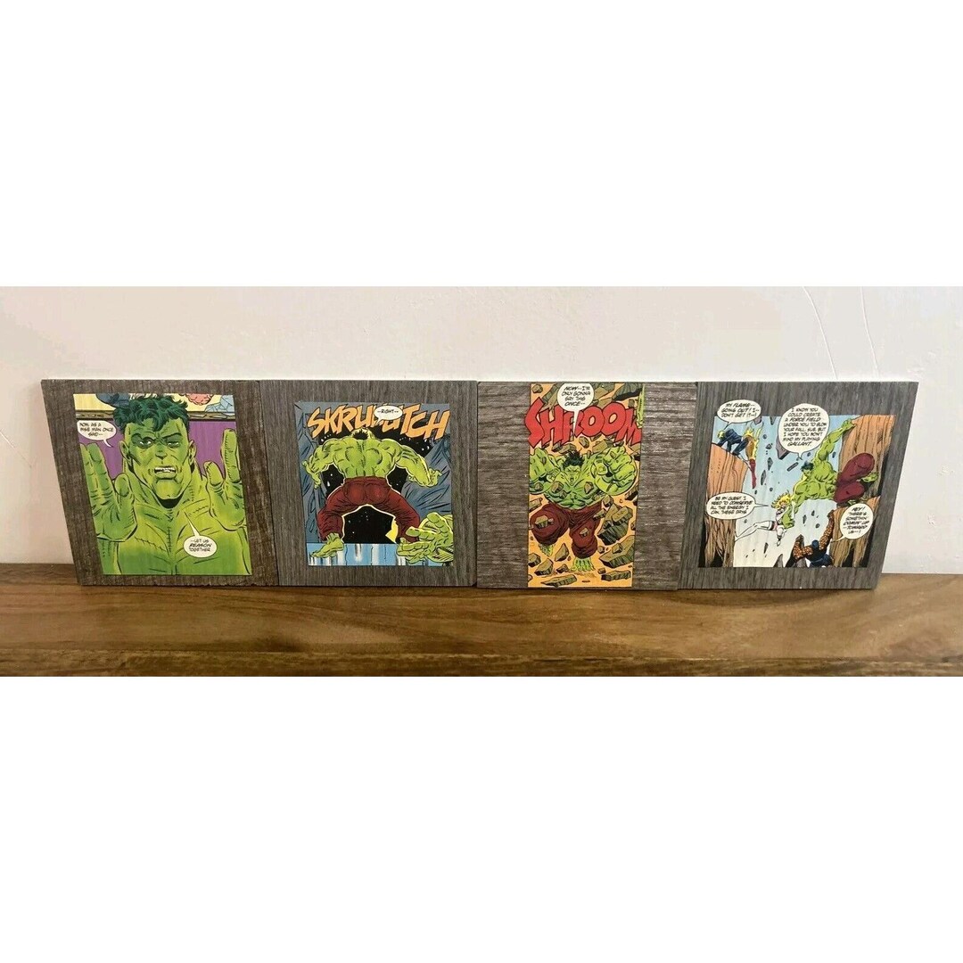 2018 Artist Custom Decoupage Hulk Comic Book Coasters Set of 4 - Etsy