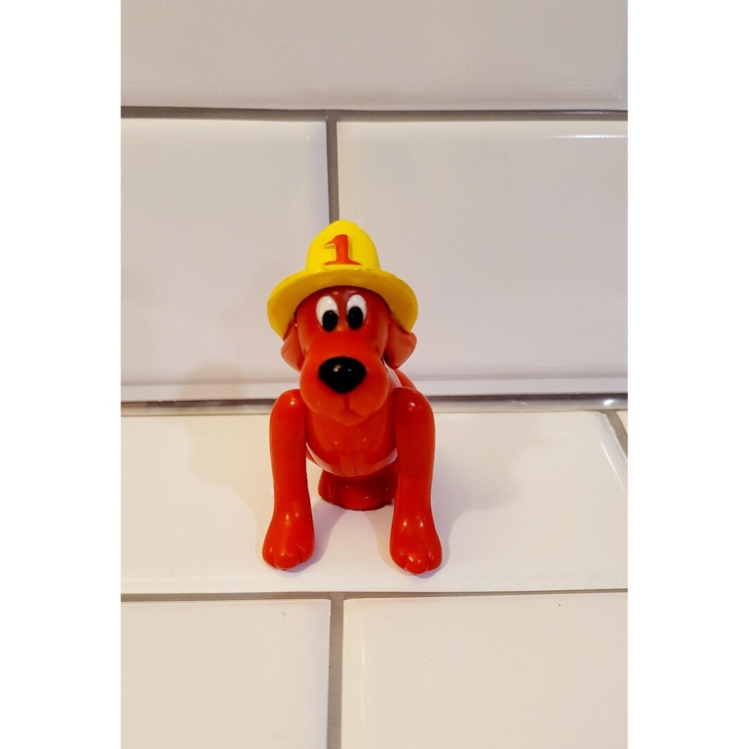 Clifford the Big Red Dog PVC Action Figure With Fire Fighter Hat 2.5 ...