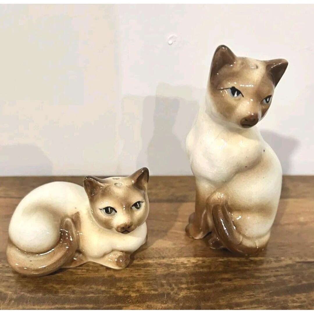 Vintage Salt & Pepper Shakers Siamese Cat Cats Porcelain Japan 2 Pc - Etsy