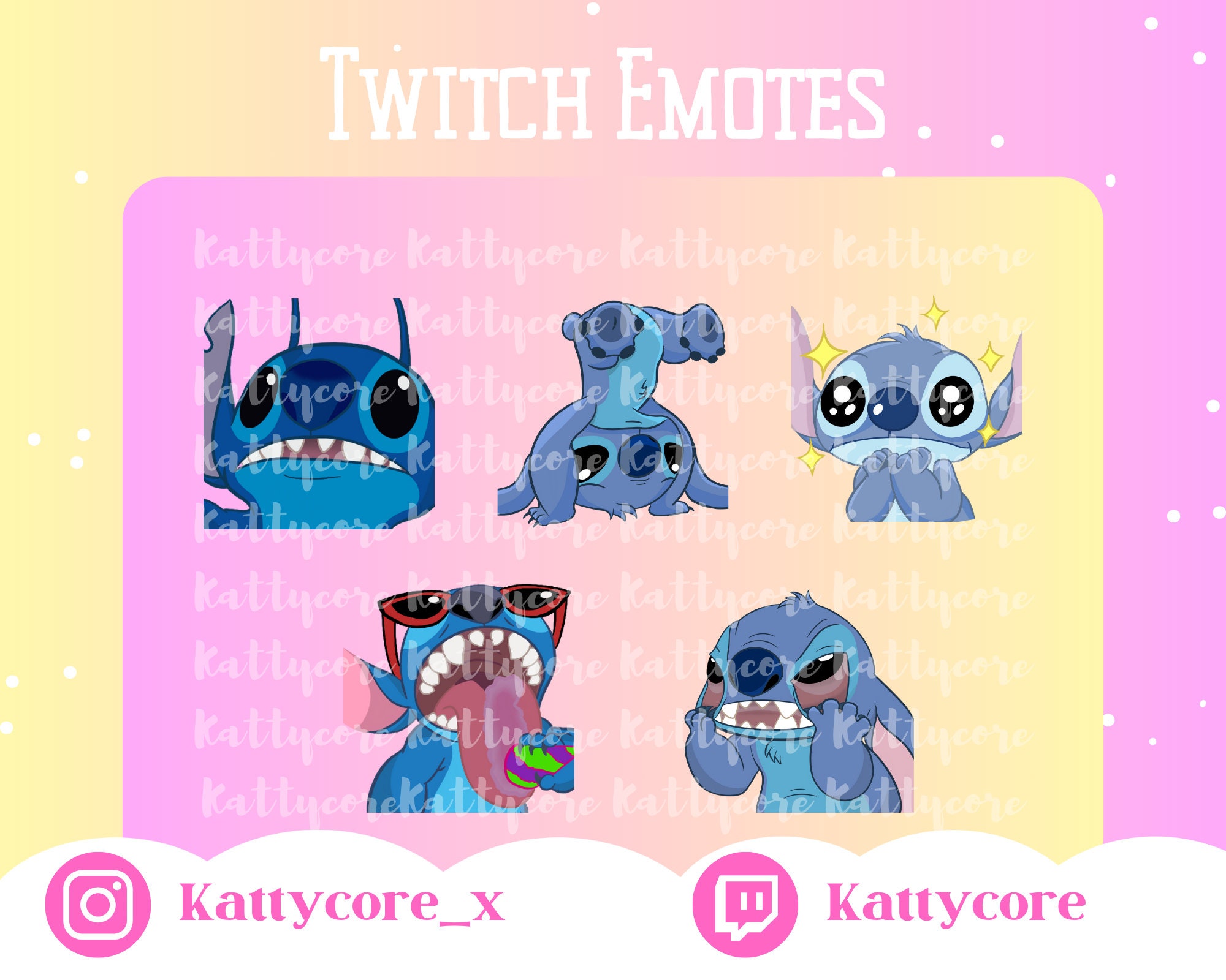 Cute Stitch Twitch Discord Emote - Etsy