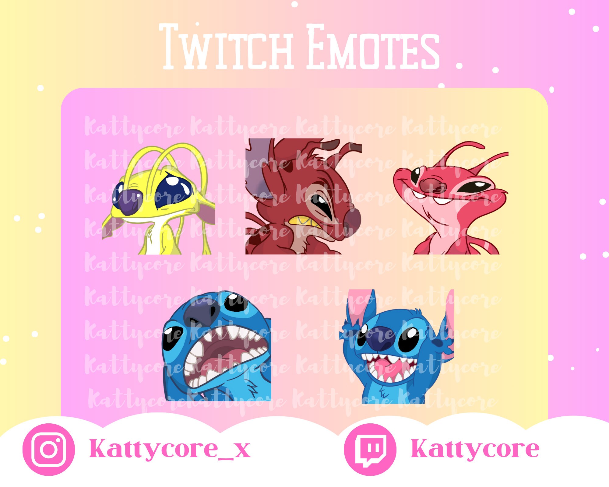 Cute Stitch Family Twitch Discord Emotes - Etsy