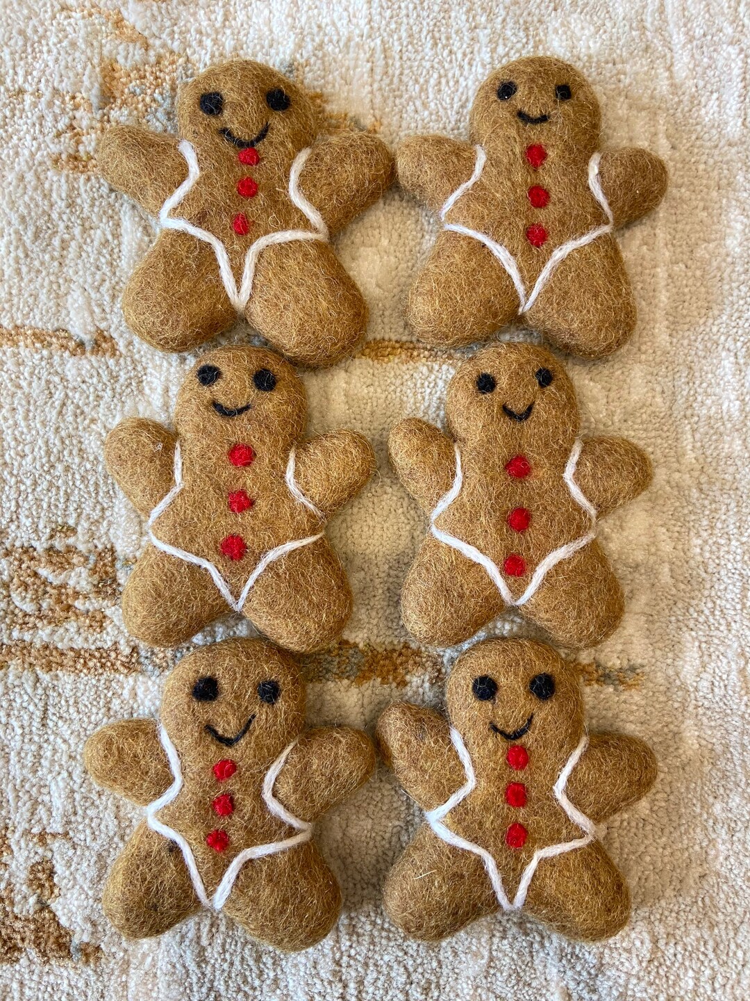 Felt Gingerbread Man/men for Christmas Decoration, Approx 8-9cm Height ...
