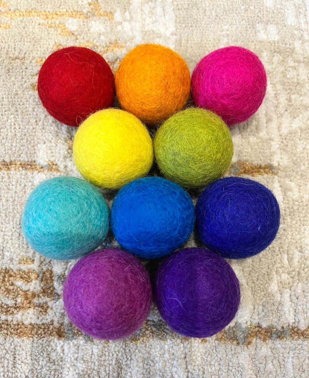 10pcs Montessori Sensory Play Large Felt Balls, in Rainbow Mix. Large ...