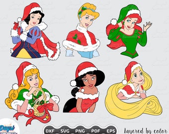 Christmas Princess Clipart | Etsy