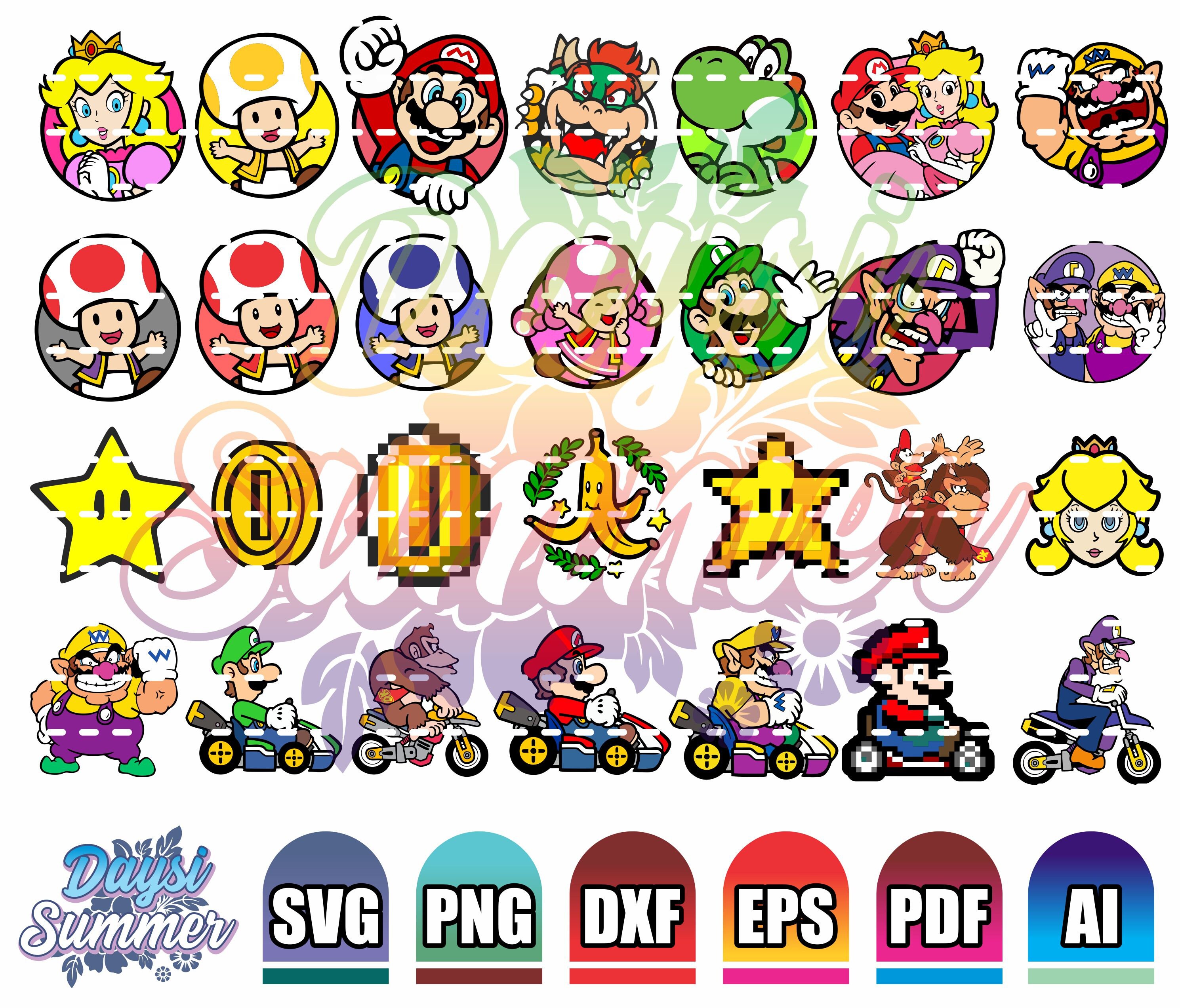 Mario Kart Vector Collection Instant Download | Etsy
