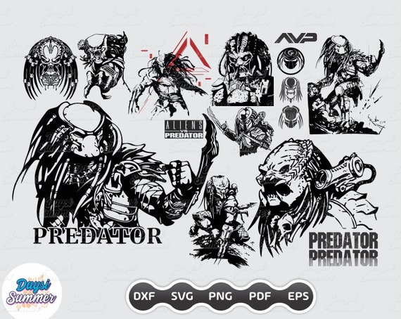 PREDATOR Dxf Eps Svg Pdf Png Cricut Silhouette File | Etsy