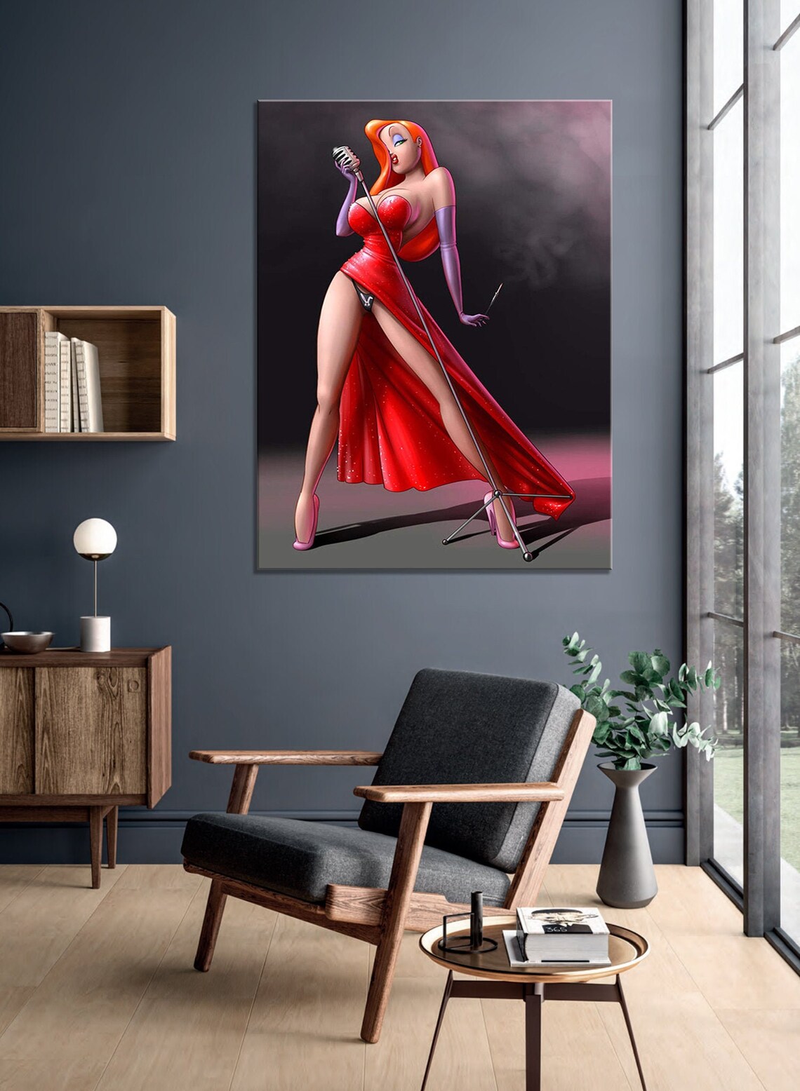 Jessica Rabbit Looney Tunes Art Wall Decor Framed Canvas Free | Etsy