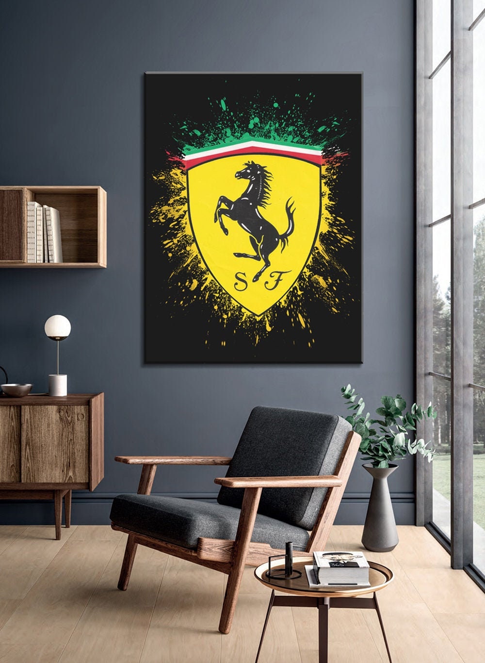 Ferrari Logo Art pared decor enmarcado lona envío libre más | Etsy