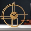 Tabletop Linear Metal Clock, Gold Desktop Silent Clock, Unique Desk ...