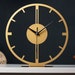 Tabletop Linear Metal Clock, Gold Desktop Silent Clock, Unique Desk ...