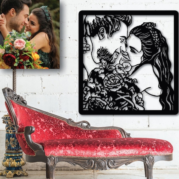 Custom Metal Wedding Portrait - Etsy