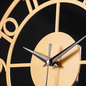 Gold Tabletop Classic Metal Slient Clock, Diameter 9.8 Inches/25 Cm ...