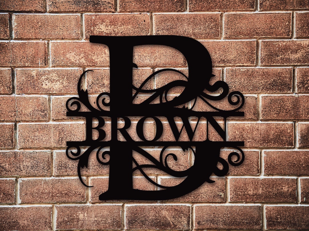 Custom Monogram Metal Sign for Home, Family Name Sign, Personalized ...