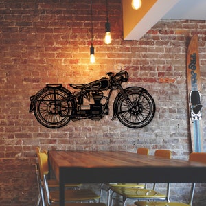 Metal Motorcycle Wall Art, Motorbike Wall Decor, Man Cave Decoration ...
