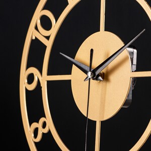 Gold Tabletop Classic Metal Slient Clock, Diameter 9.8 Inches/25 Cm ...