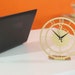 Compass Themed Gold Metal Clock Modern Tabletop Silent - Etsy