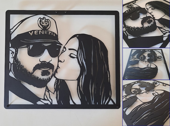 Personalized Metal Portrait Prints Engagement Gift for Love - Etsy