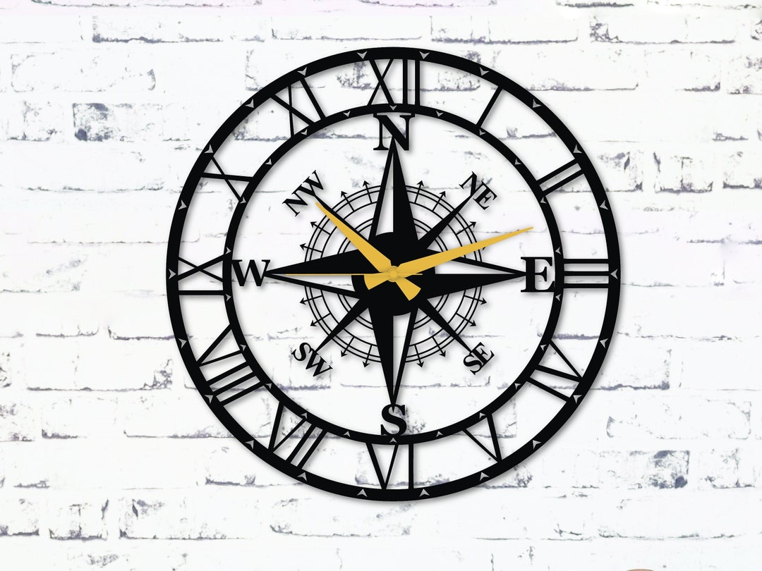 Metal Black Roman Number Modern Slient Wall Clock, Diameter 16'' and 20 ...