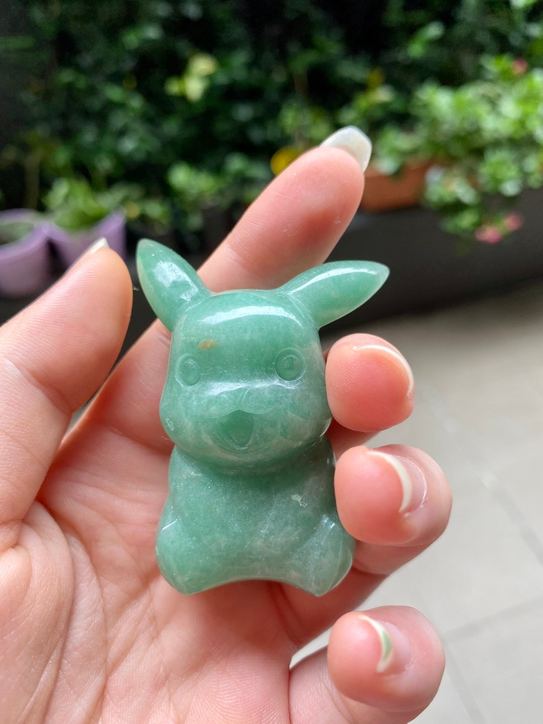 Hand Carved Green Aventurine Pikachu Pokemon Crystal - Etsy