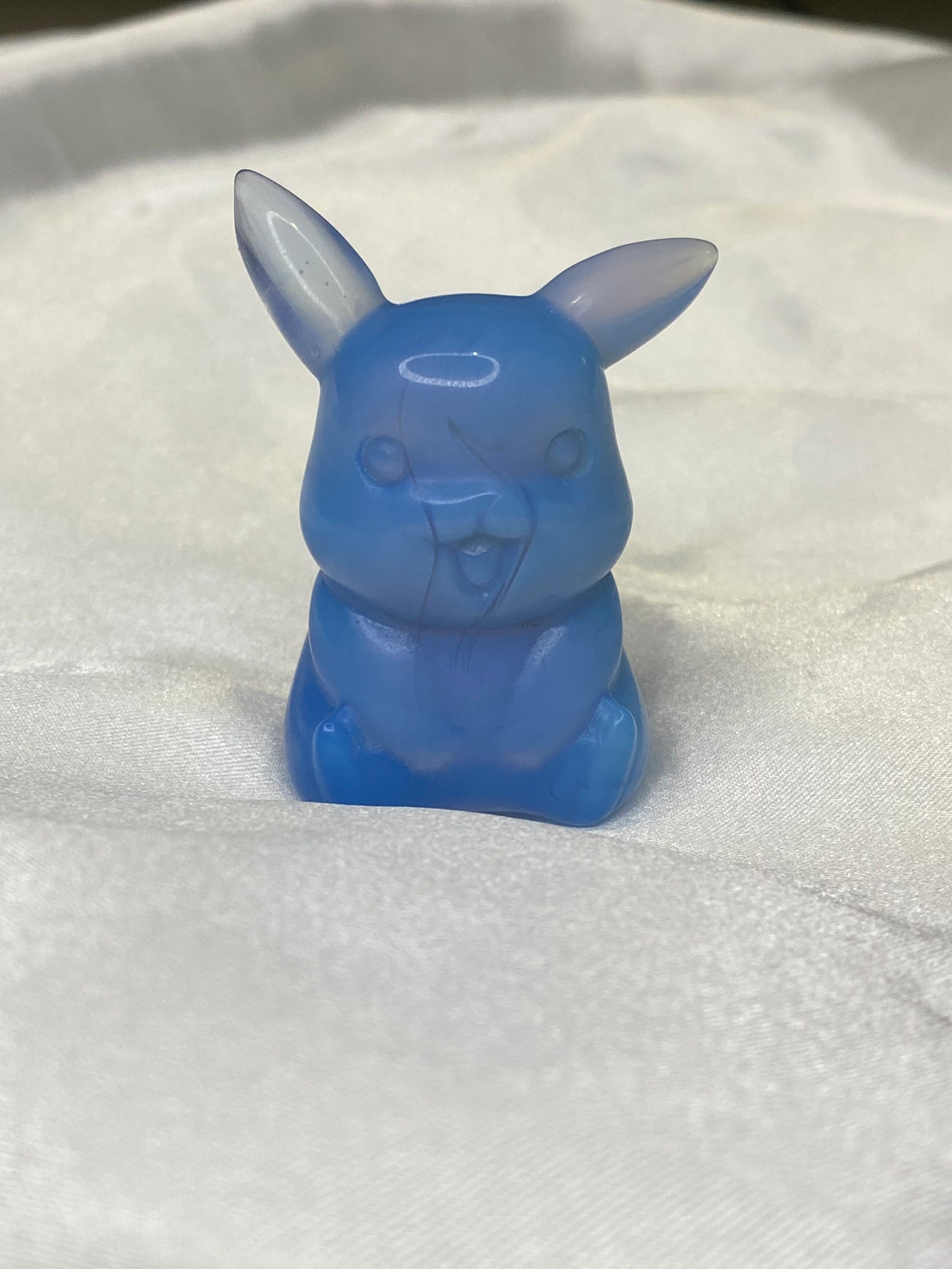 Hand Carved Blue Opal Pikachu Pokemon Crystal Statue - Etsy