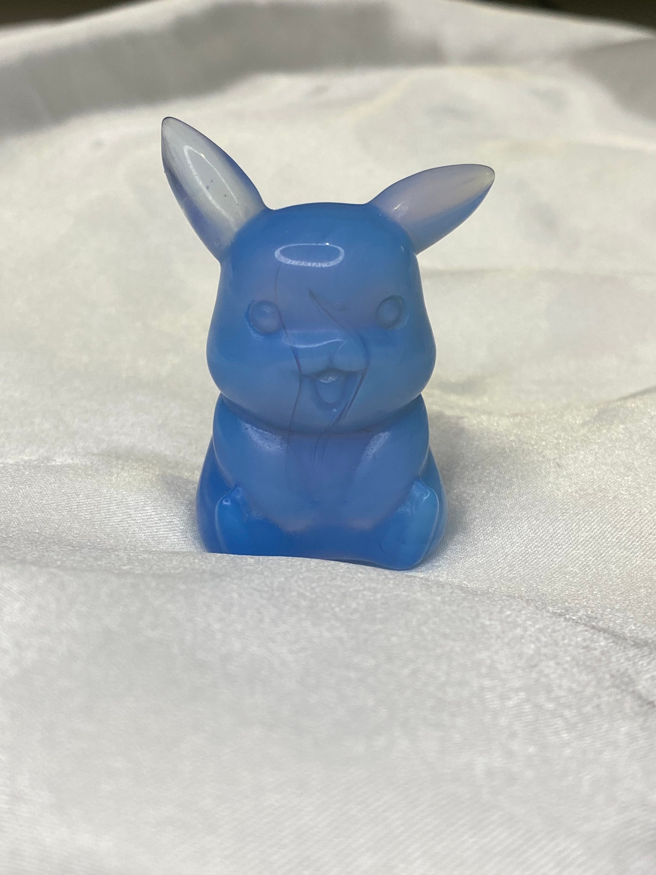 Hand Carved Blue Opal Pikachu Pokemon Crystal Statue - Etsy