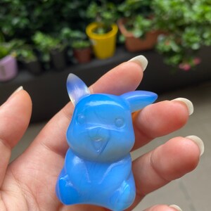Hand Carved Blue Opal Pikachu Pokemon Crystal Statue - Etsy
