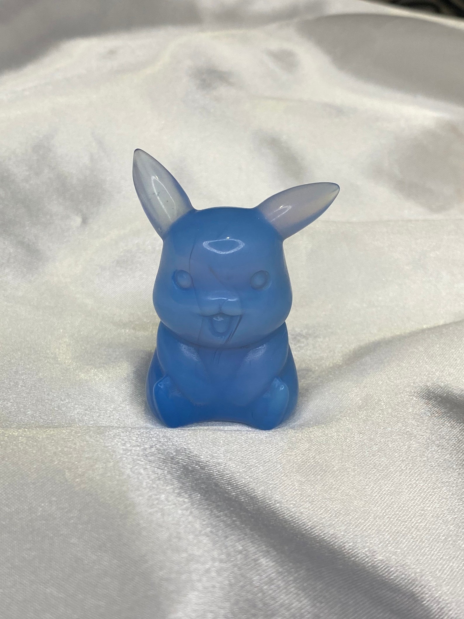 Hand Carved Blue Opal Pikachu Pokemon Crystal Statue - Etsy
