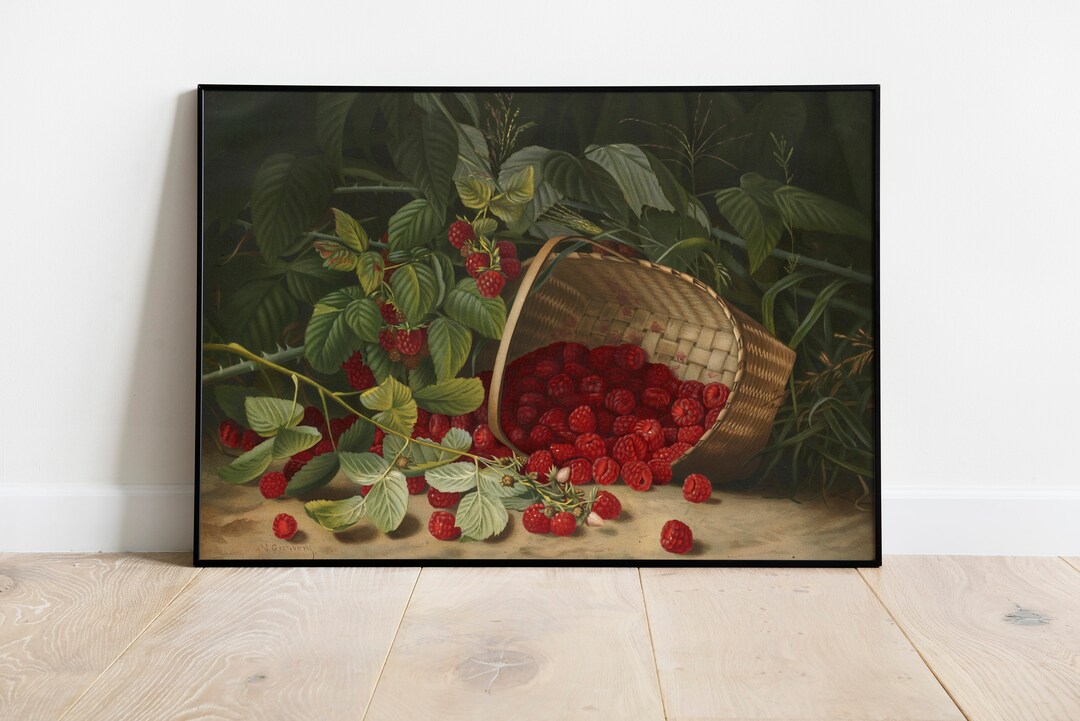 Raspberries Art Print | Vintage Art Print | Famous Painting | Still ...