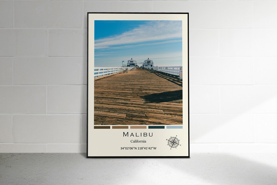 Malibu Print Malibu Poster Malibu Wall Art Malibu Photo Malibu Wall ...