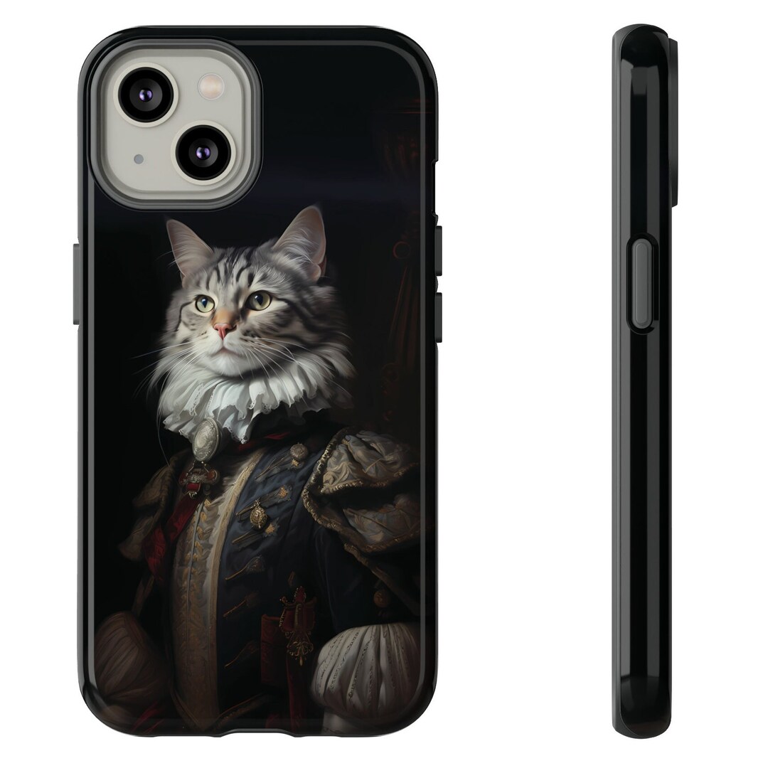 Tabby Cat - Baroque-inspired Cat Phone Case for iPhone 15, 14, 13, 12 ...