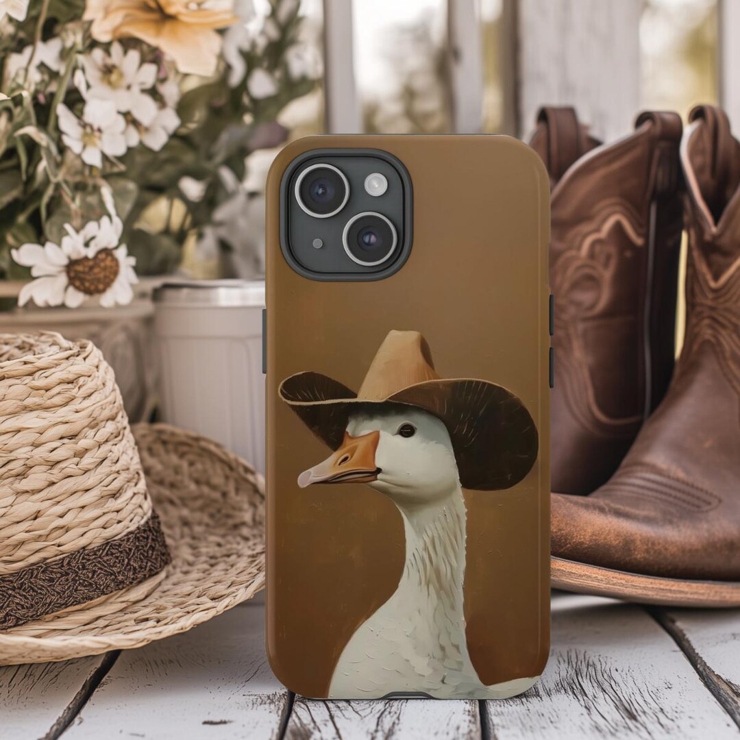 Silly Goose Cowboy Phone Case, iPhone 16e 15 Pro Max SE, Galaxy S25 S24 ...