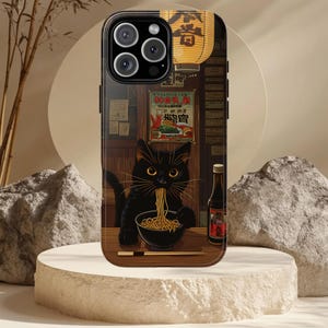 Kawaii Ramen Cat Cute Noodle Kitty Design Anime Pet Lovers Phone Case ...