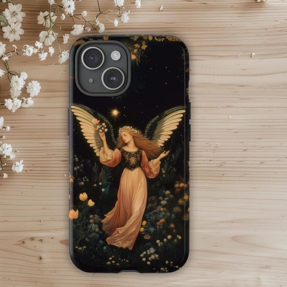 Archangel Haniel Angelic Night Sky Art Phone Case for iPhone 16 15 14 ...