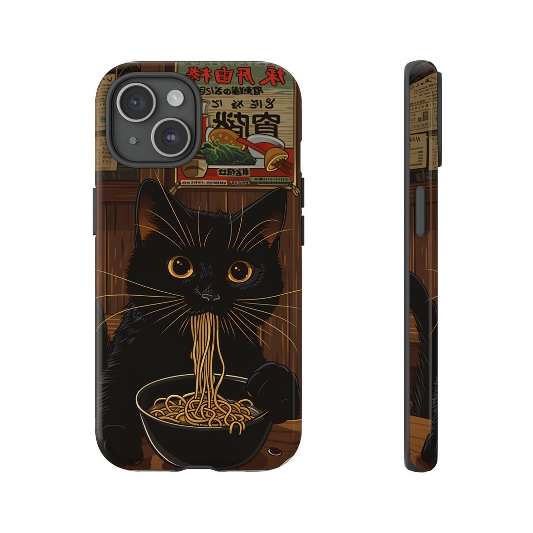 Kawaii Ramen Cat Cute Noodle Kitty Design Anime Pet Lovers Phone Case ...