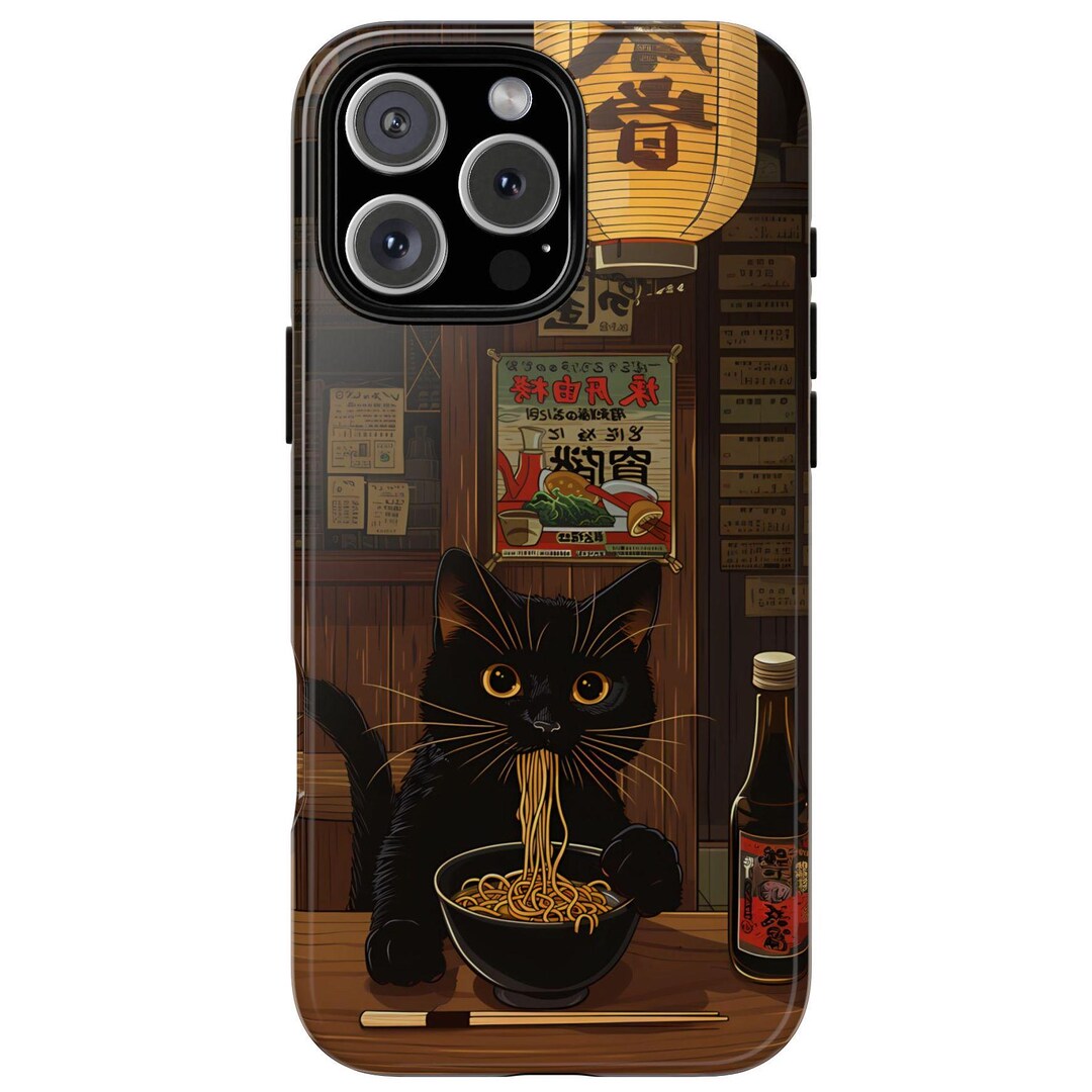 Kawaii Ramen Cat Cute Noodle Kitty Design Anime Pet Lovers Phone Case ...