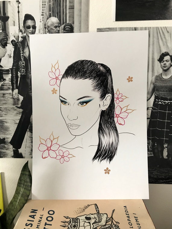 Bella Hadid Print - Etsy