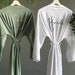 Avocado Green Bridesmaid Robes in Silk Satin Long Robes in Ankle Floor ...