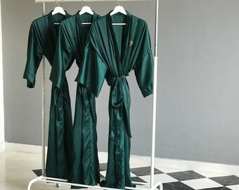 Emerald Green Bridesmaid Robes, Customized Wedding Robes, Bridal Party ...