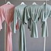 Avocado Green Bridesmaid Robes in Silk Satin Long Robes in Ankle Floor ...