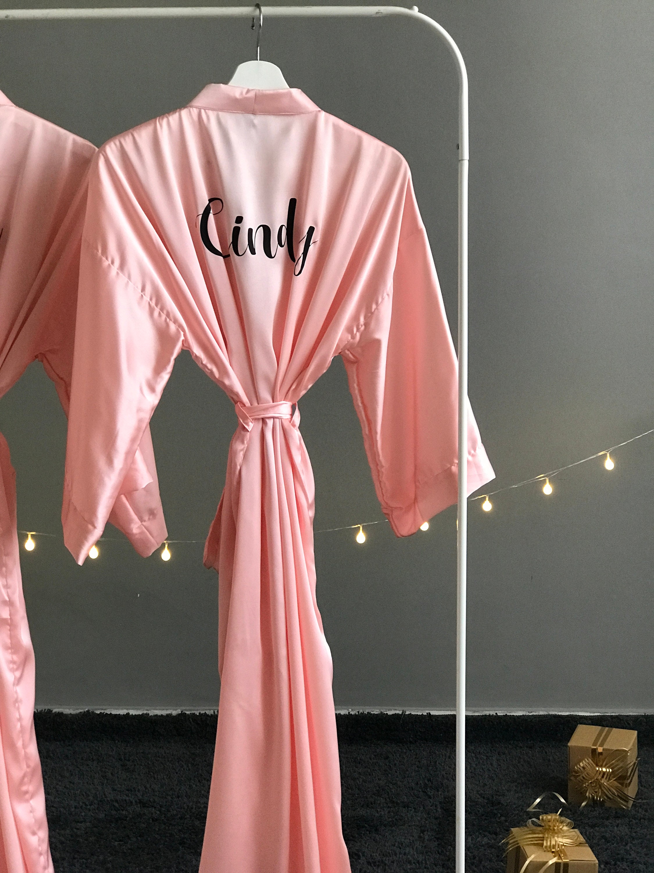Long Silk Bridesmaid Robes Personalized With Names Roles - Etsy