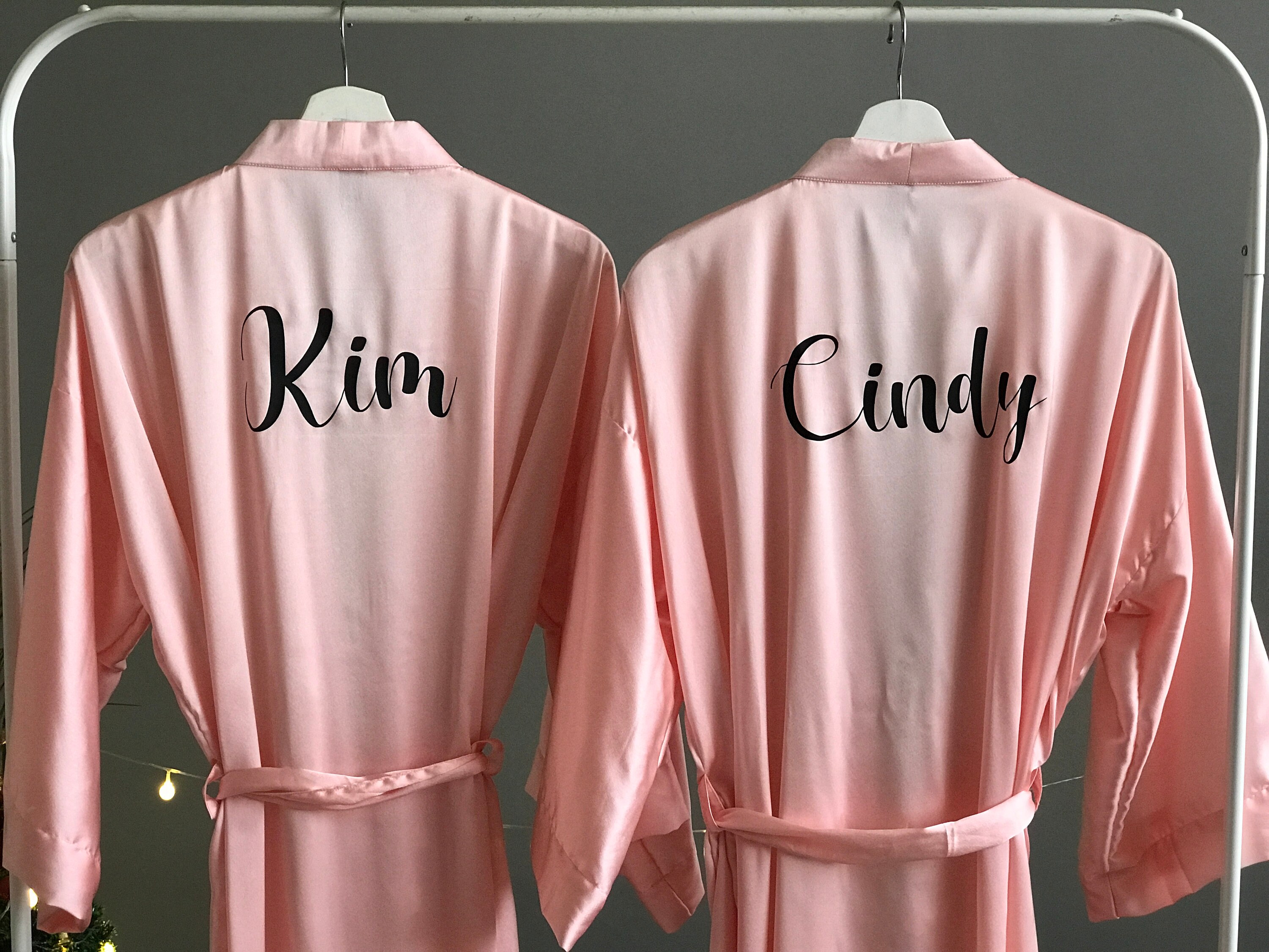 Long Silk Bridesmaid Robes Personalized With Names Roles - Etsy
